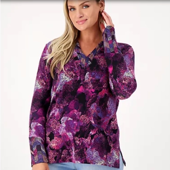 Susan Graver | Tops | Susan Graver Weekend Regular French Knit Split ...